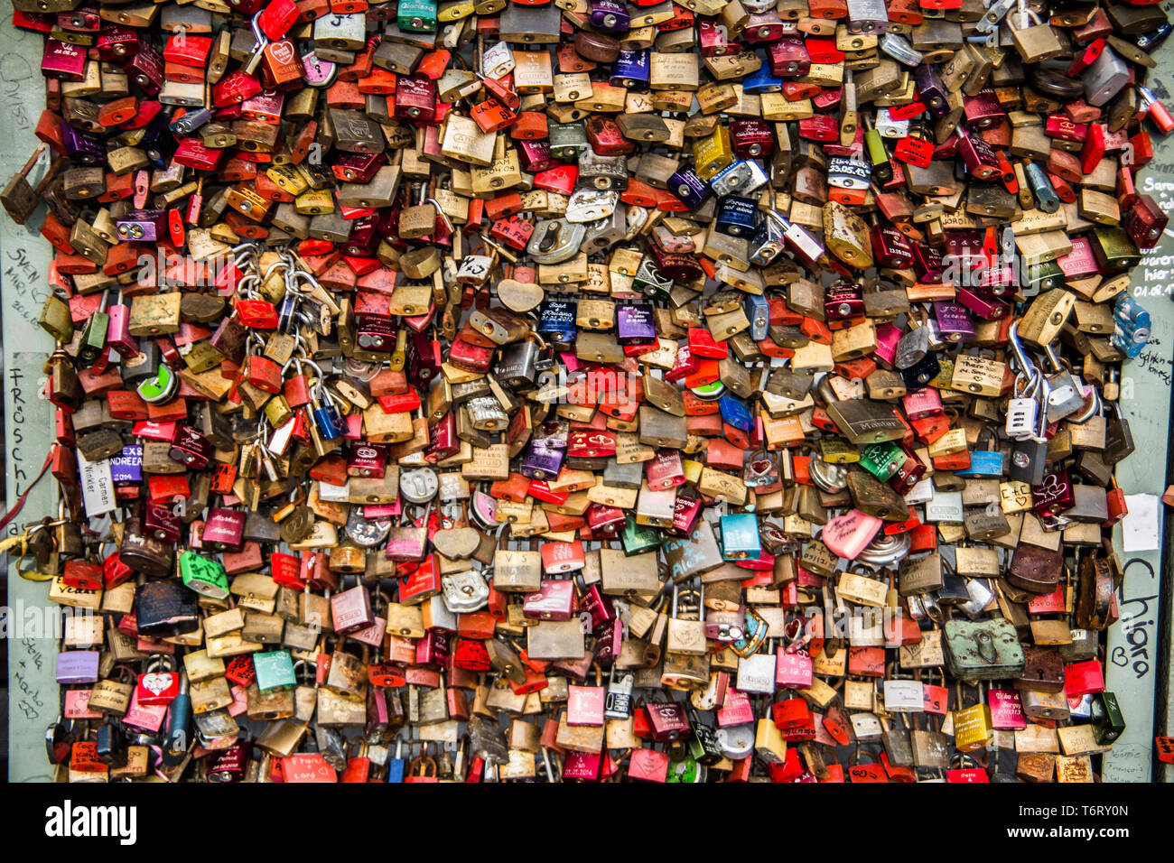Engraved love locks hi-res stock photography and images - Alamy