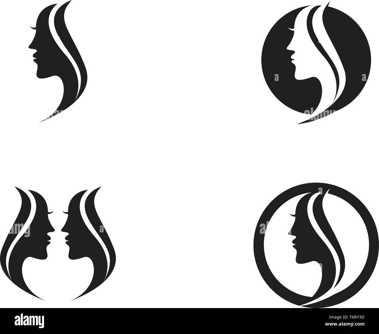 hair woman and face logo and symbols Stock Vector Image & Art - Alamy