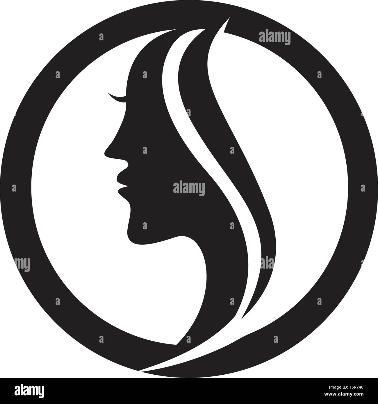 hair woman and face logo and symbols Stock Vector Image & Art - Alamy