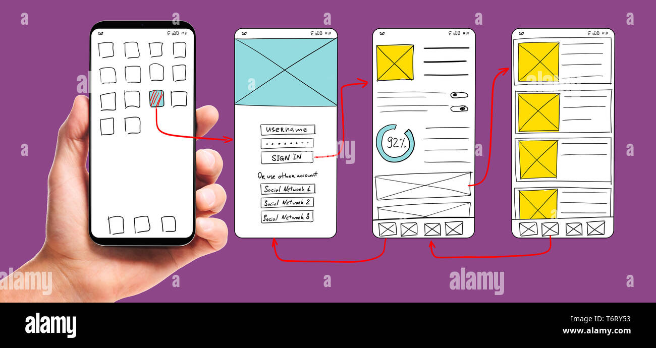 Developing mobile app UI Stock Photo - Alamy Developing mobile app UI Stock Photo - Alamy