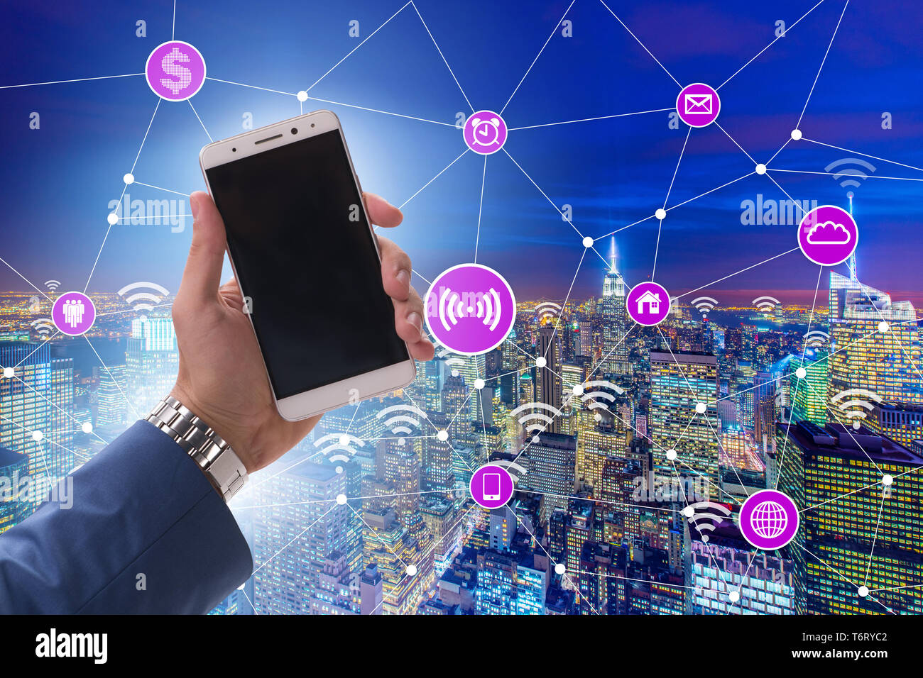 Smart city in innovation concept Stock Photo - Alamy