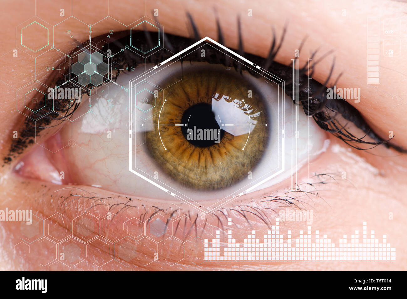 Concept of sensor implanted into human eye Stock Photo - Alamy