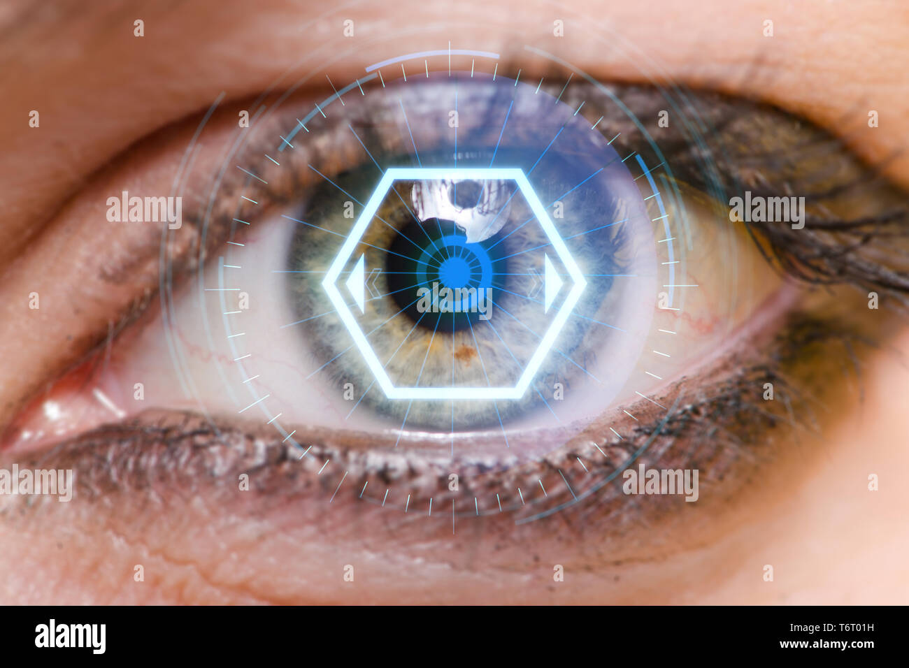 Concept of sensor implanted into human eye Stock Photo - Alamy