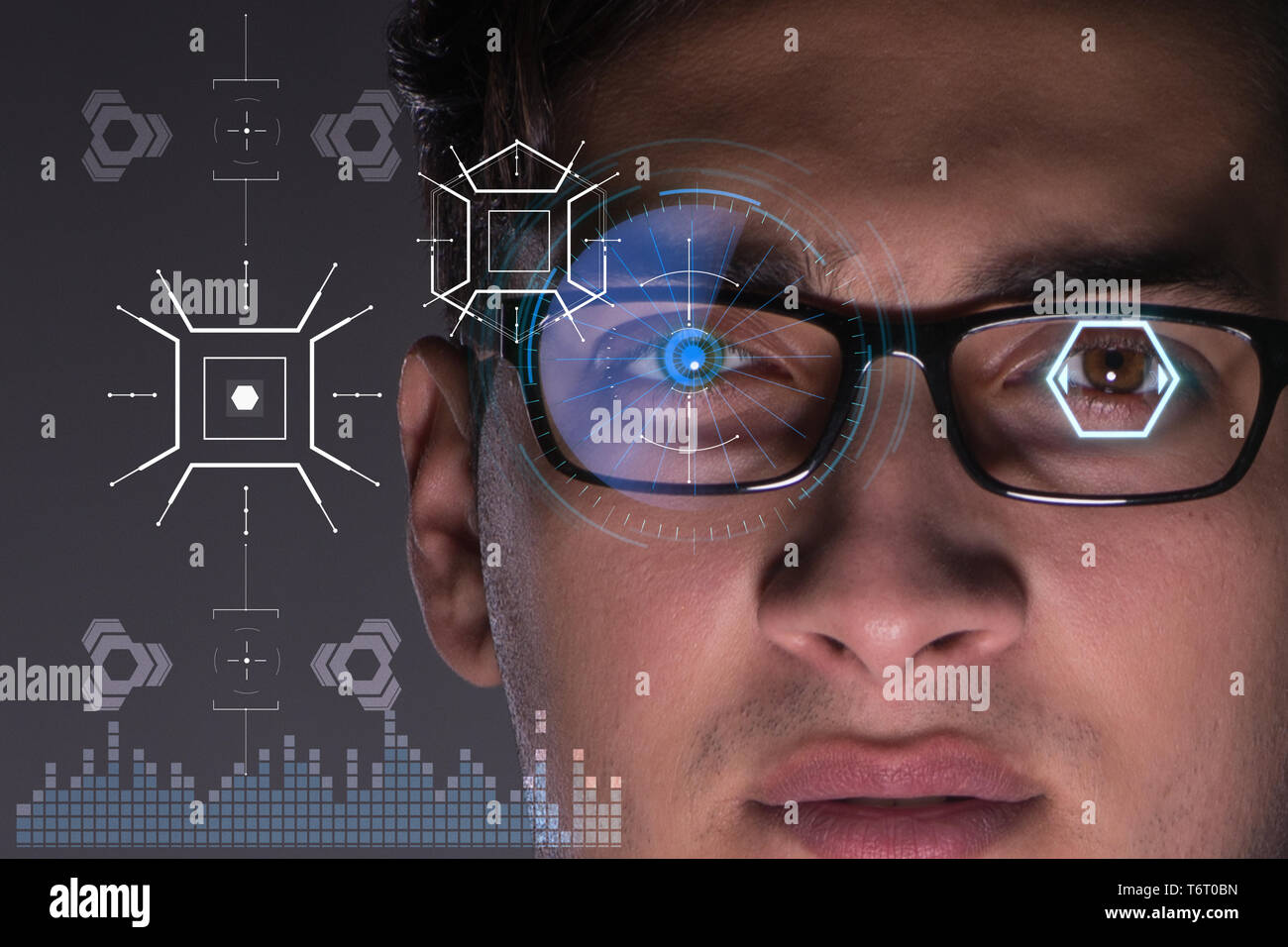 Concept of sensor implanted into human eye Stock Photo - Alamy