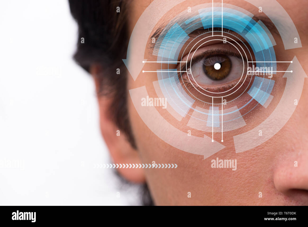 Concept of sensor implanted into human eye Stock Photo - Alamy