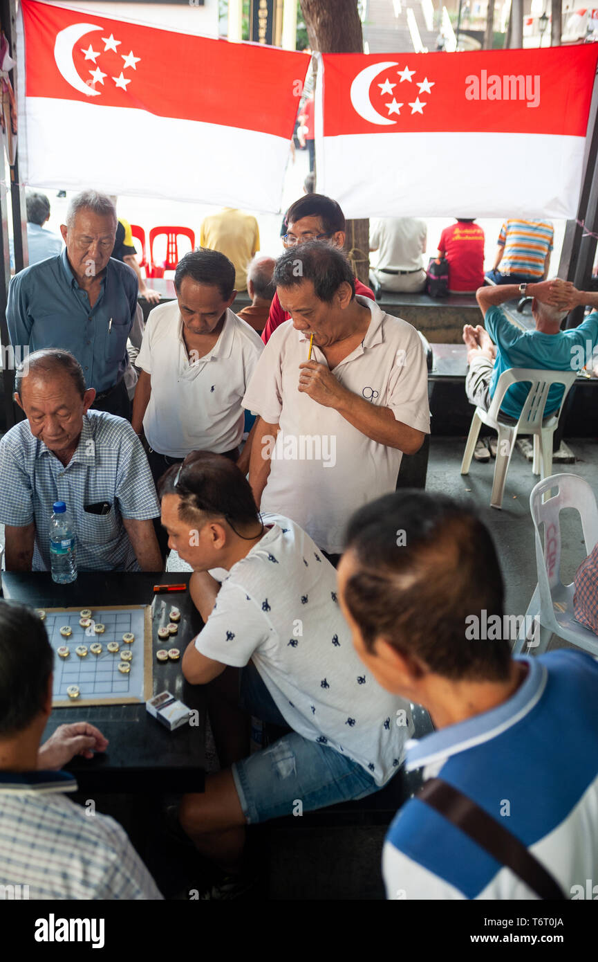 11.08.2018, Singapore, Republic of Singapore, Asia - Men are playing ...