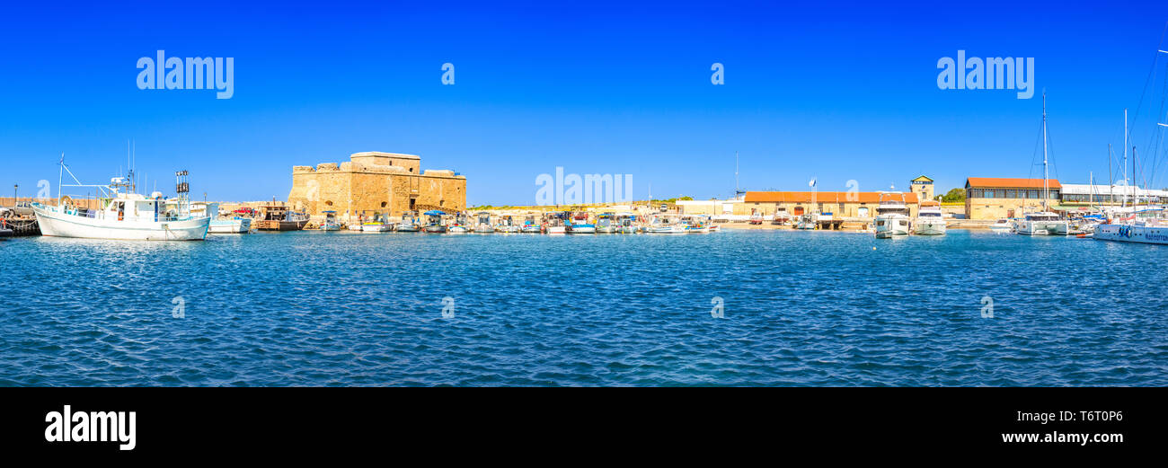 The harbor of Paphos with the castle, Cyprus Stock Photo - Alamy