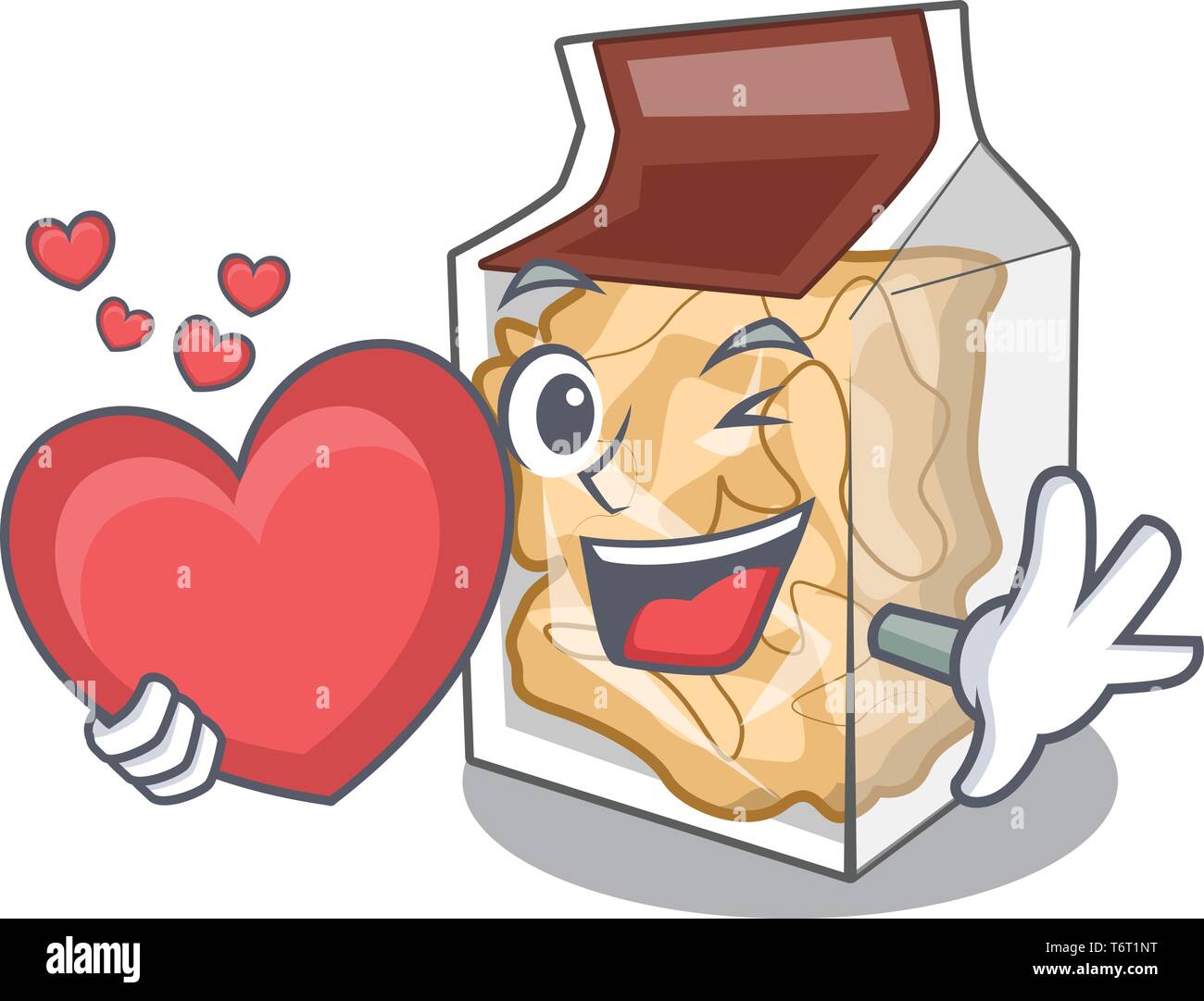 With heart pork rinds in the mascot shape Stock Vector Image & Art - Alamy