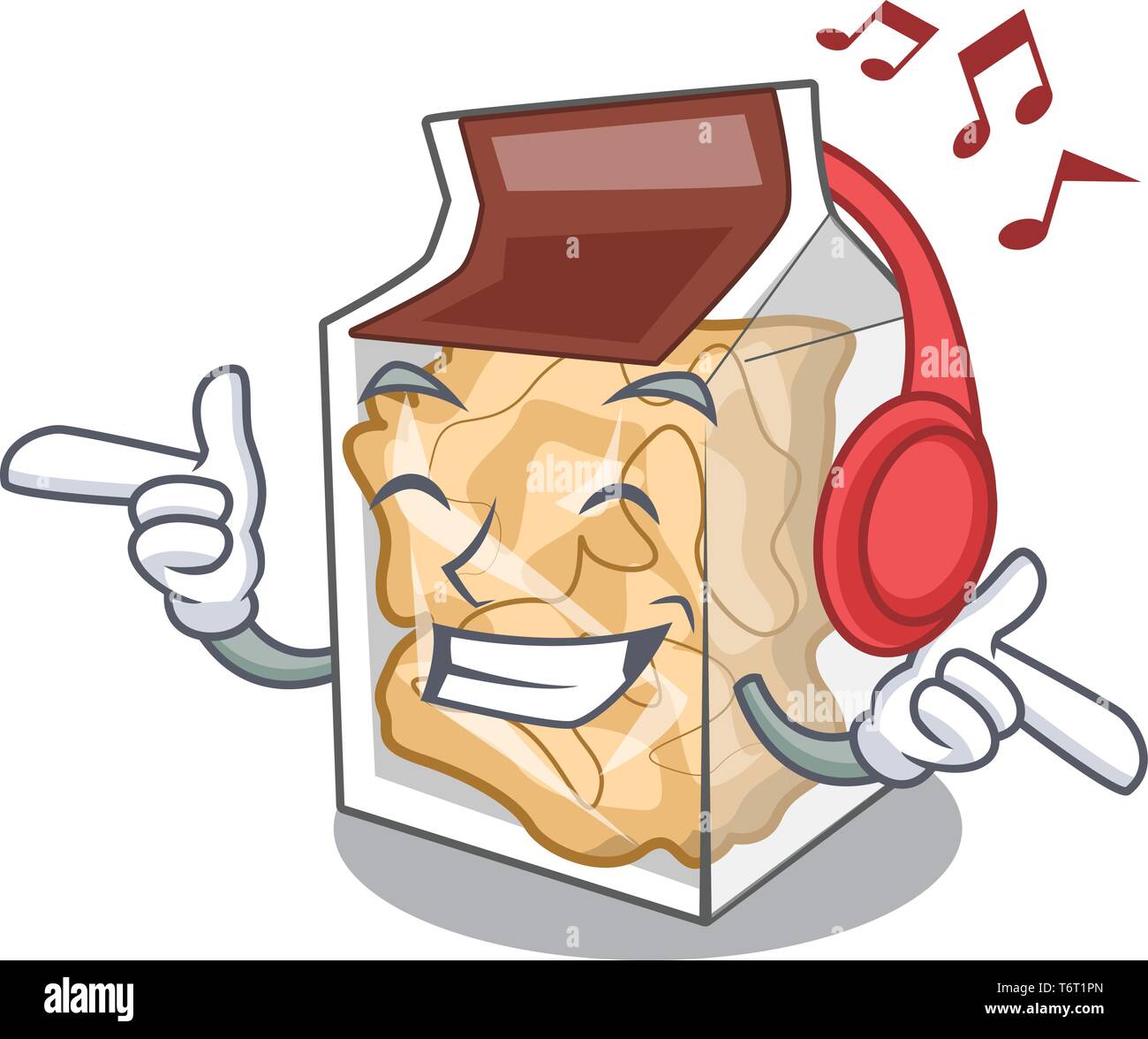 Listening music pork rinds in the mascot shape Stock Vector Image & Art ...