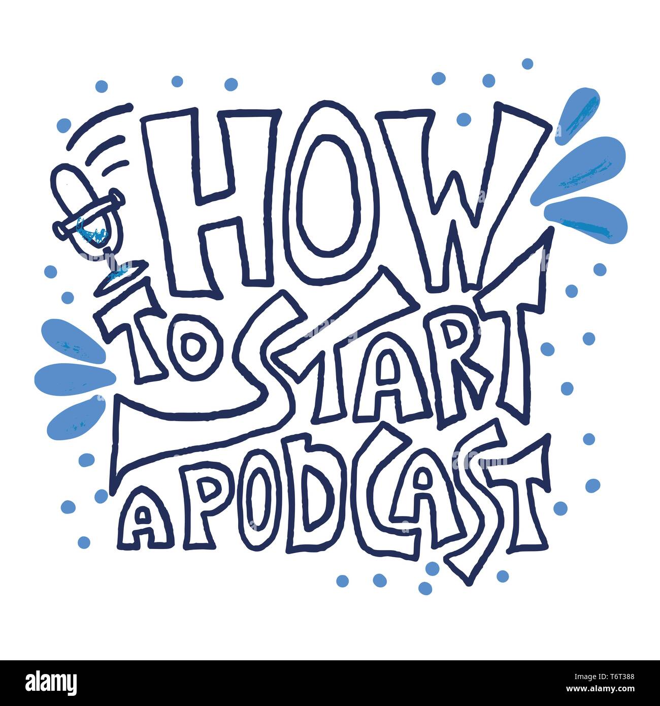 How to start a podcast quote with decoration. Banner template with ...