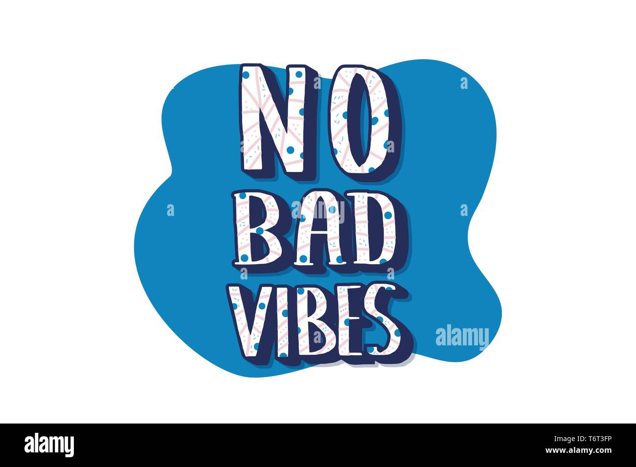 No Bad Vibes quote. Poster with handwritten lettering. Hand lettered ...