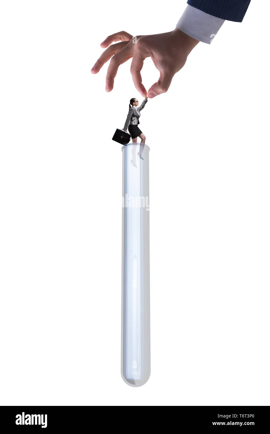Artificial intelligence concept with businesswoman out of tube Stock ...
