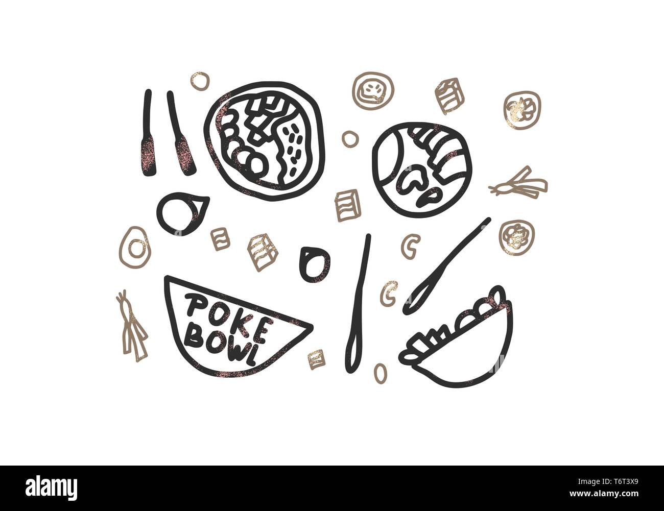 Poke bowl Stock Vector Images - Alamy