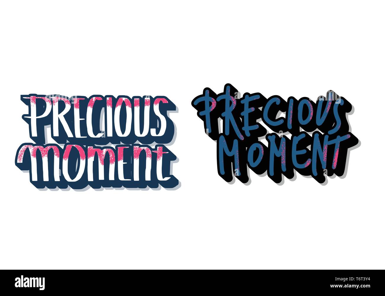 Precious moment set of phrases. Handwritten lettering isolated ...