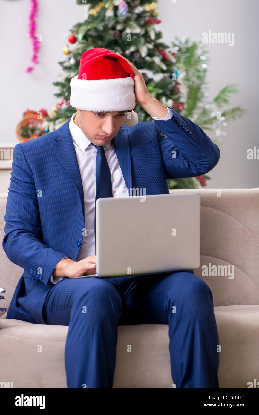 Busy employee working from home Stock Photo - Alamy