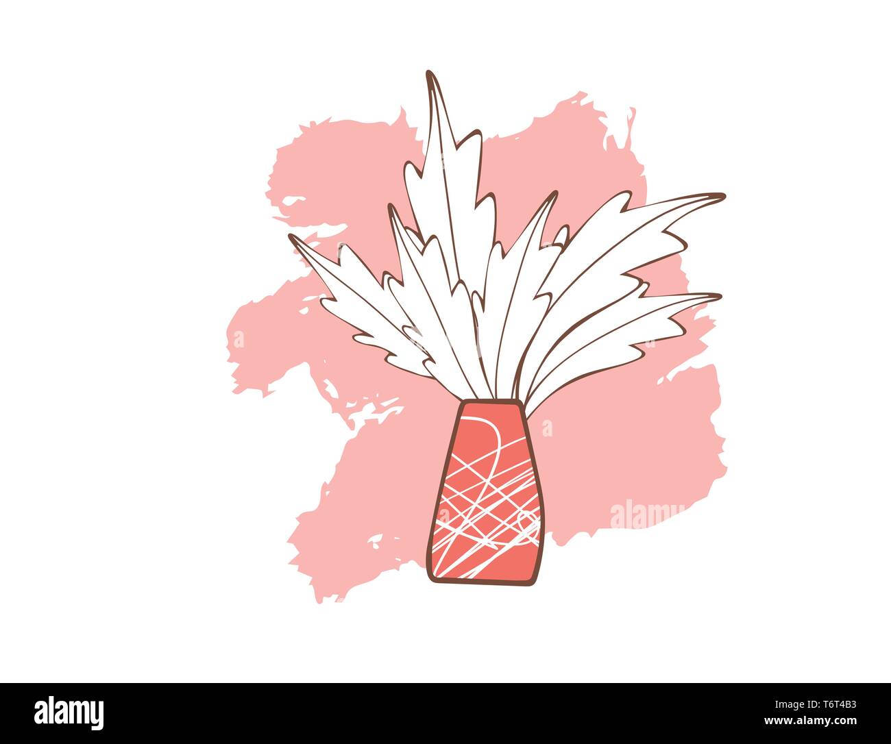 Flowers vase in doodle style. Vector illustration Stock Vector Image ...