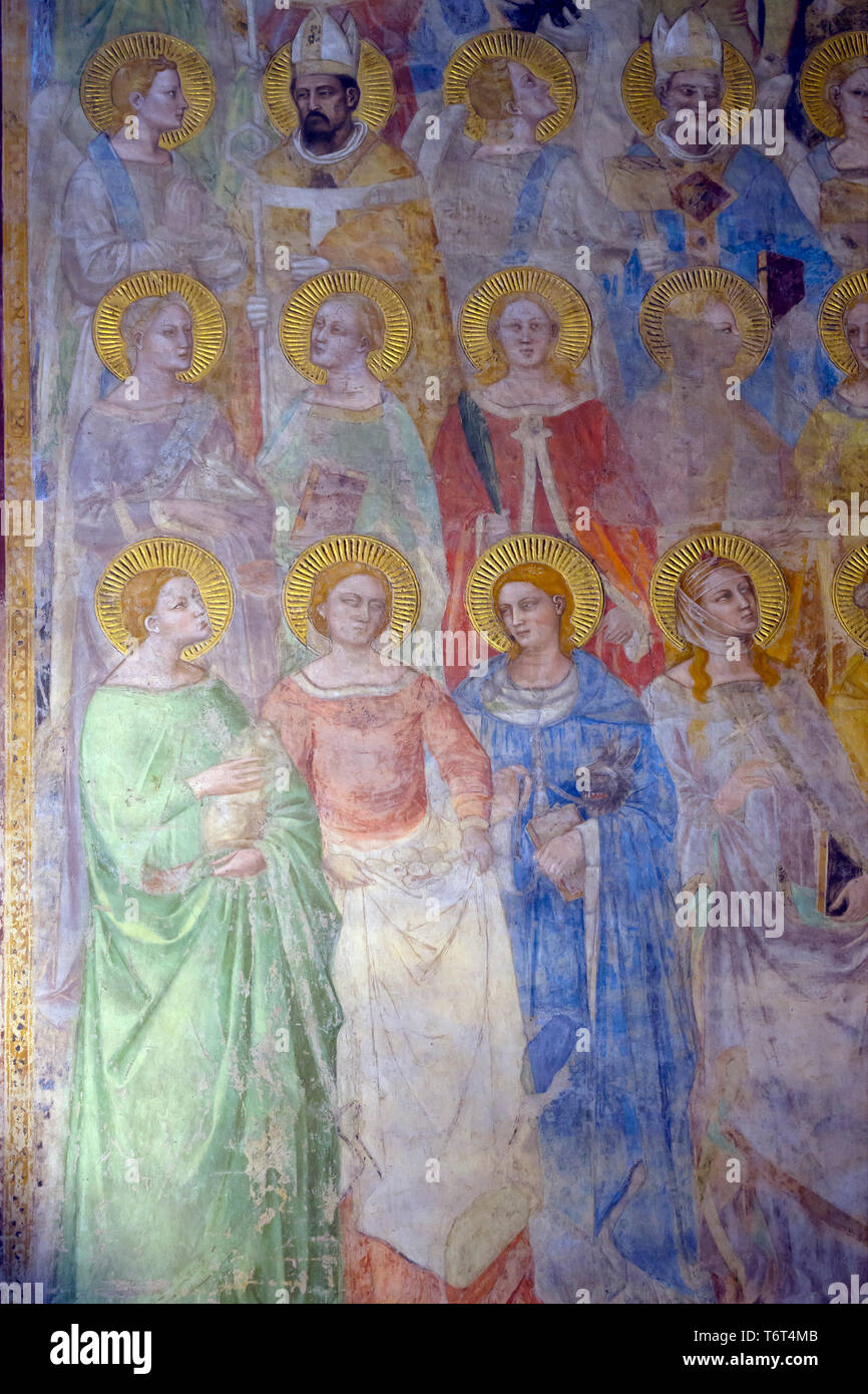 Paradise, Fresco, detail, Orcagna , 1354-57, Cappella Strozzi, Strozzi ...