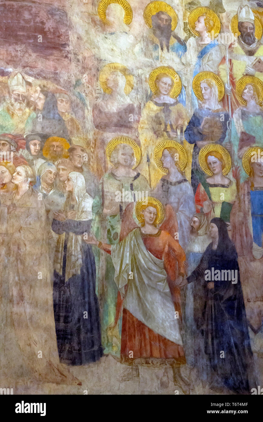 Paradise, Fresco, detail, Orcagna , 1354-57, Cappella Strozzi, Strozzi ...