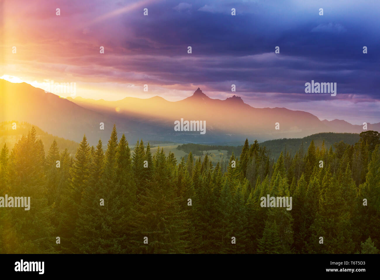 Mountains on sunset Stock Photo - Alamy