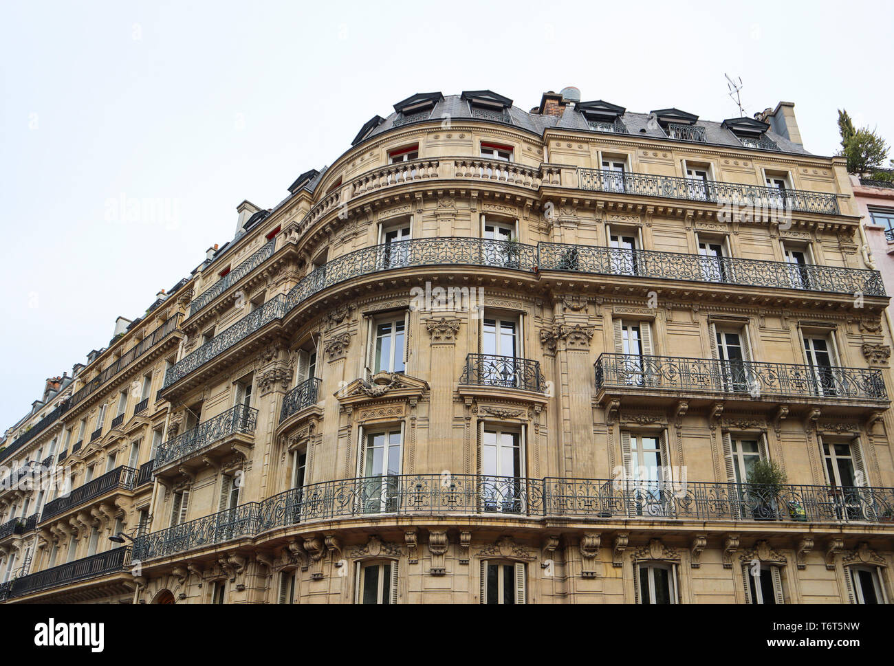 Architecture of Paris France. Facades of a traditional apartment ...