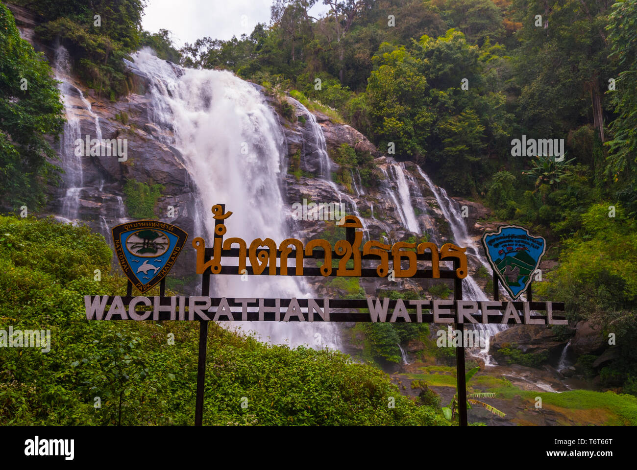 Wachirathan waterfall, Doi inthanon national park, Thailand Stock Photo ...