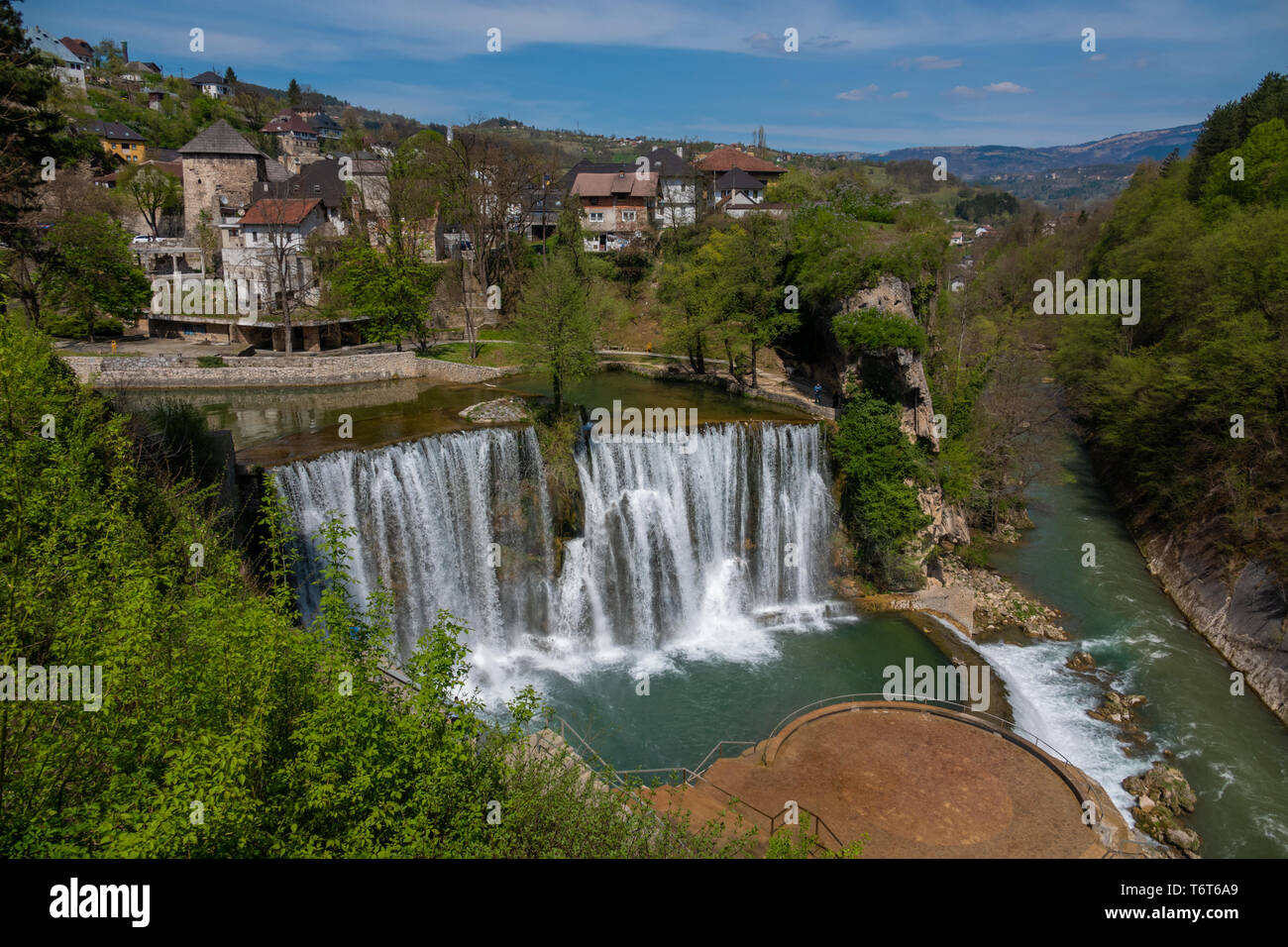 Waterfall in Jajce city, Bosnia and Herzegovina, Europe Stock Photo - Alamy