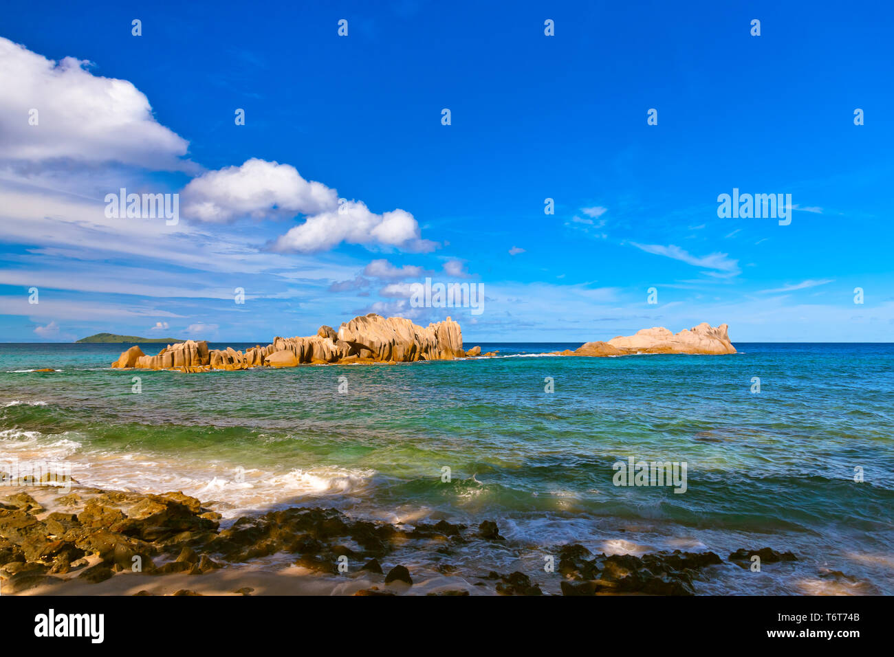 Tropical beach at Seychelles Stock Photo - Alamy