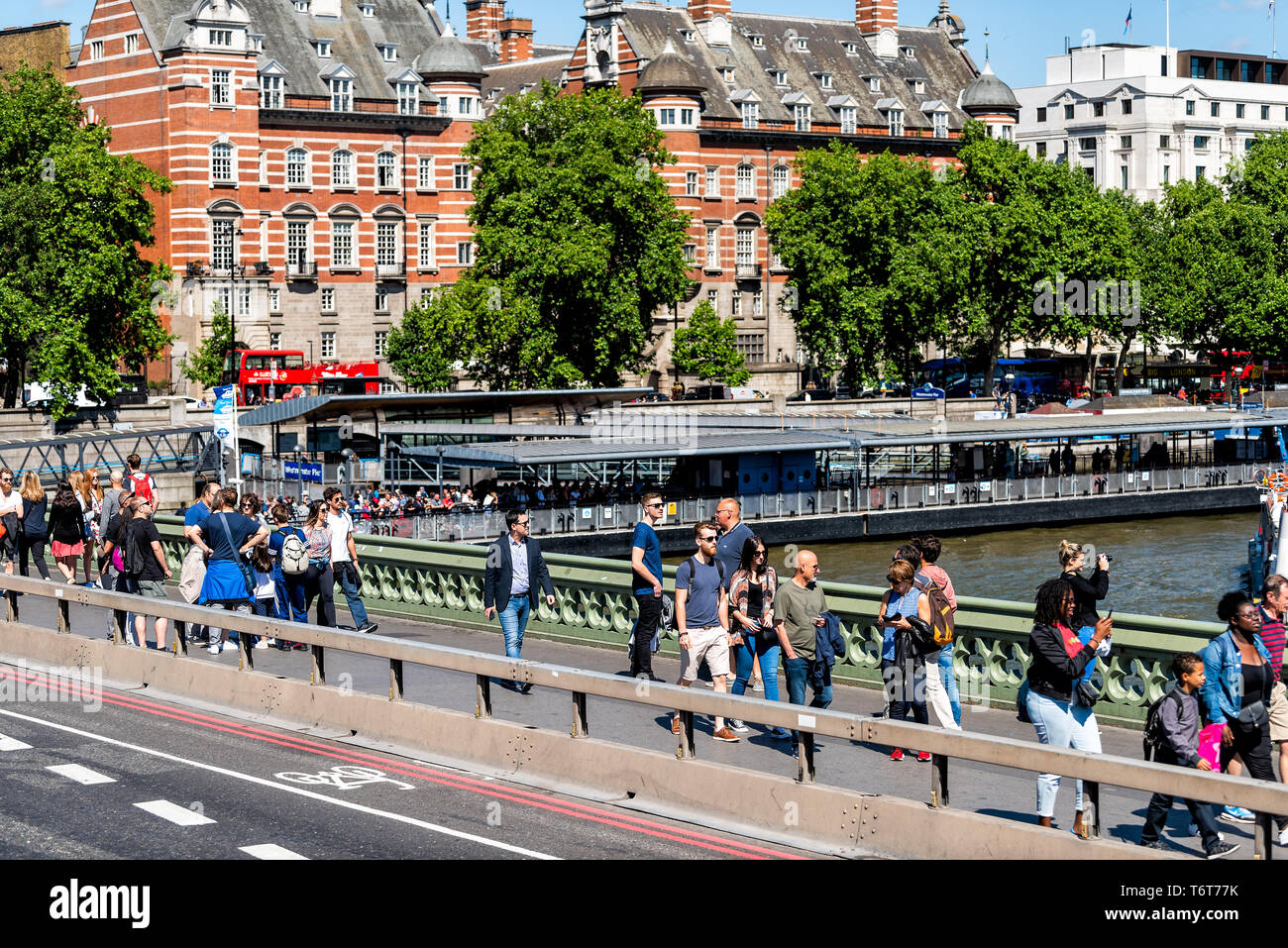London, UK - June 22, 2018: Aerial view of street road in center of ...