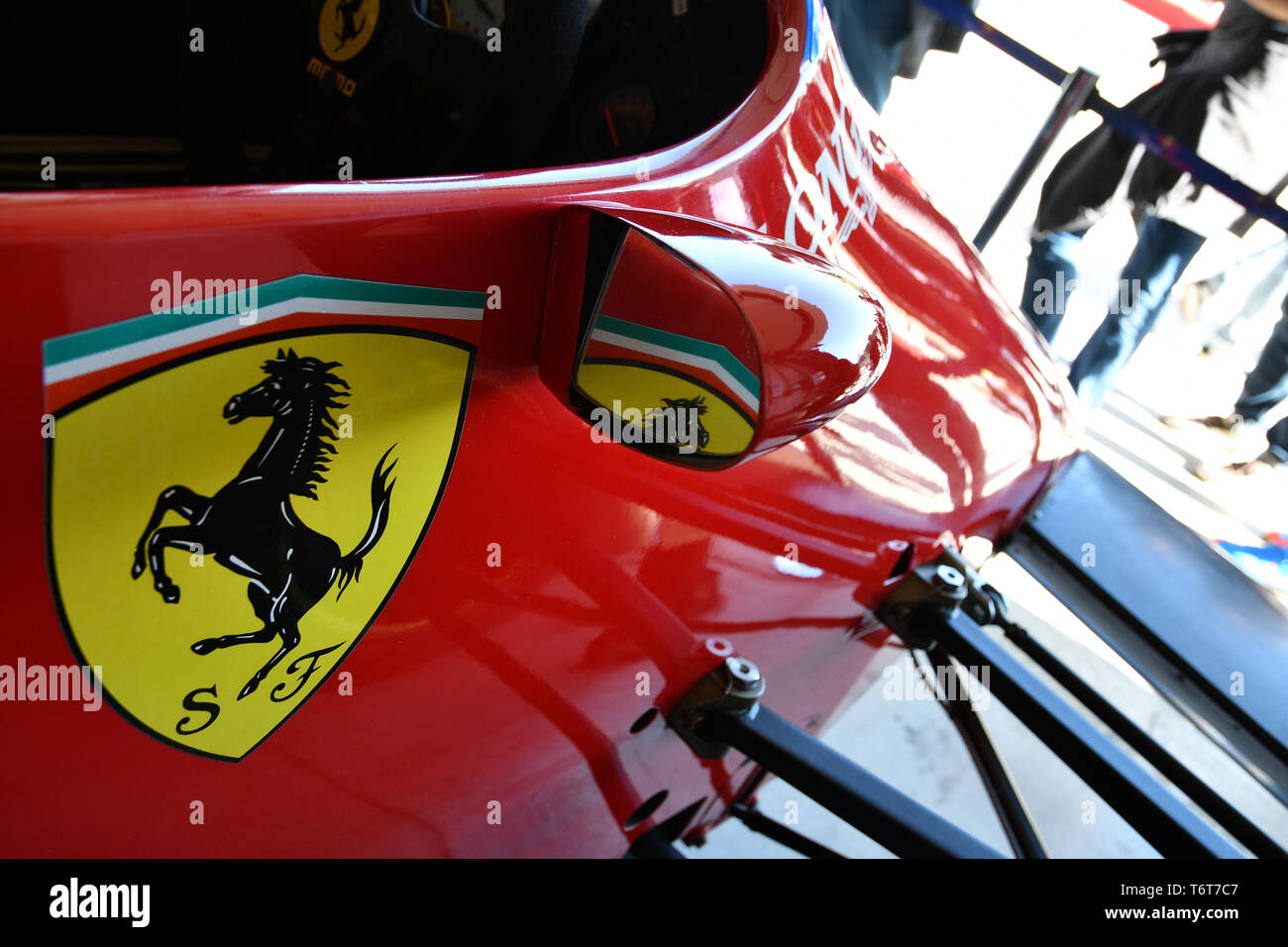 Imola, 27 April 2019: Detail of Historic 1984 Ferrari F1 Car model 126 ...
