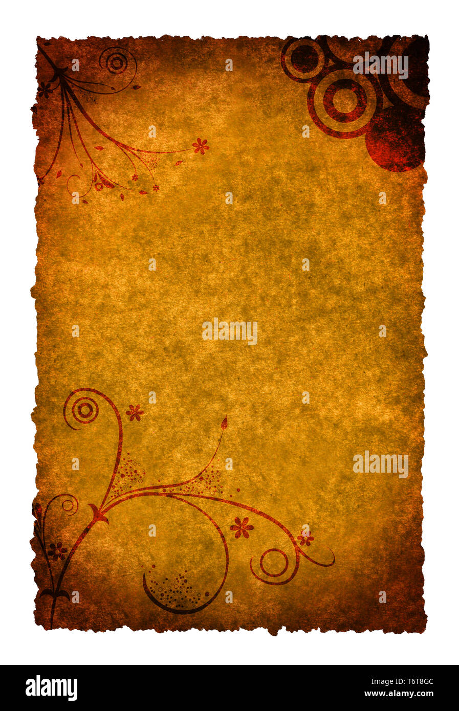 old burned page background with ornaments for your messages and designs ...