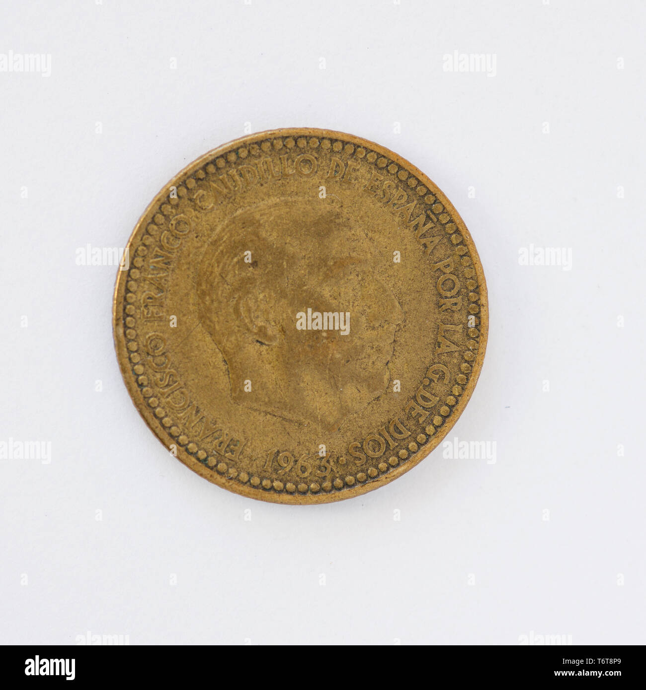 Spanish coin - 1 peseta Stock Photo - Alamy