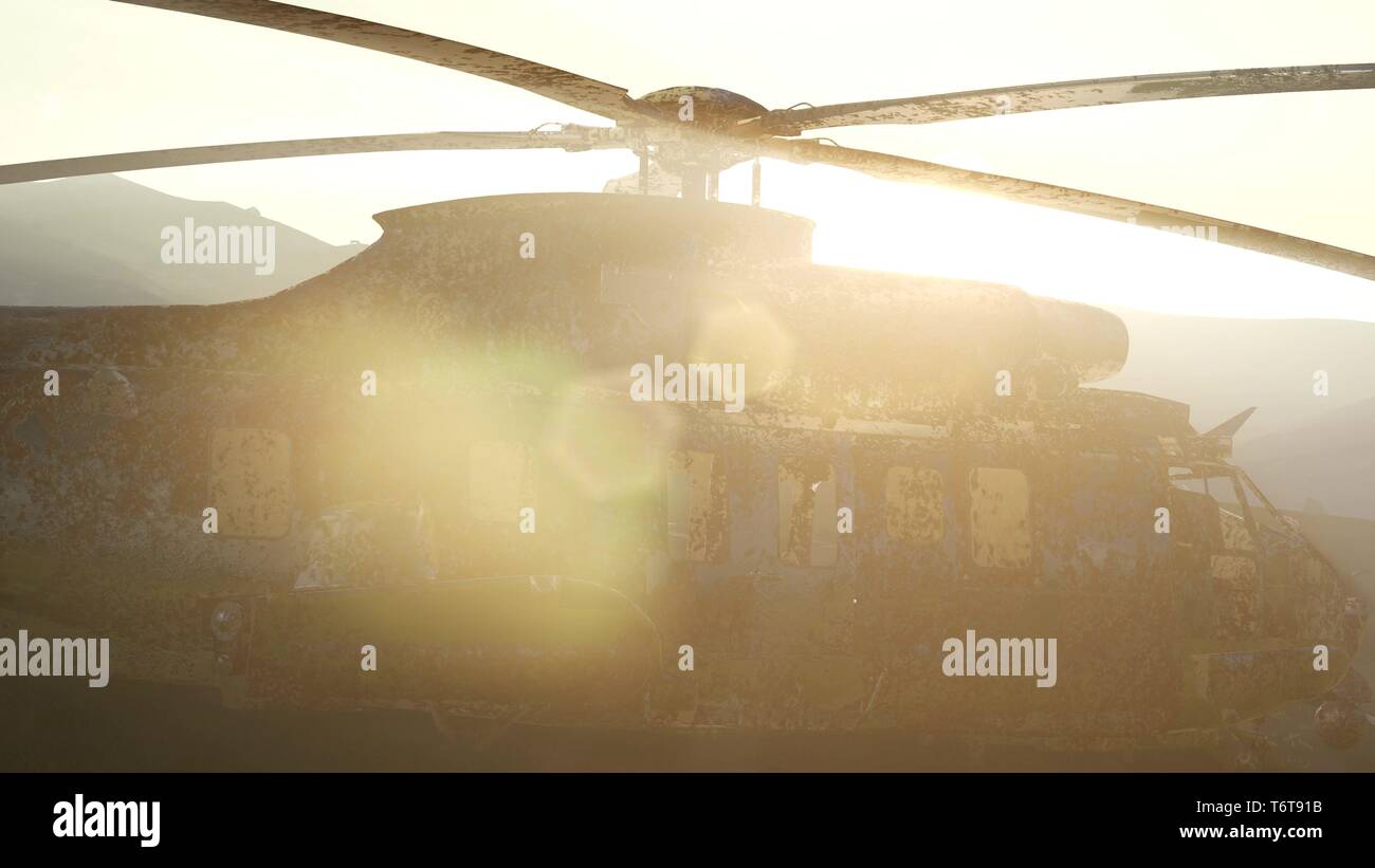 Old Rusted Military Helicopter Stock Photo - Alamy