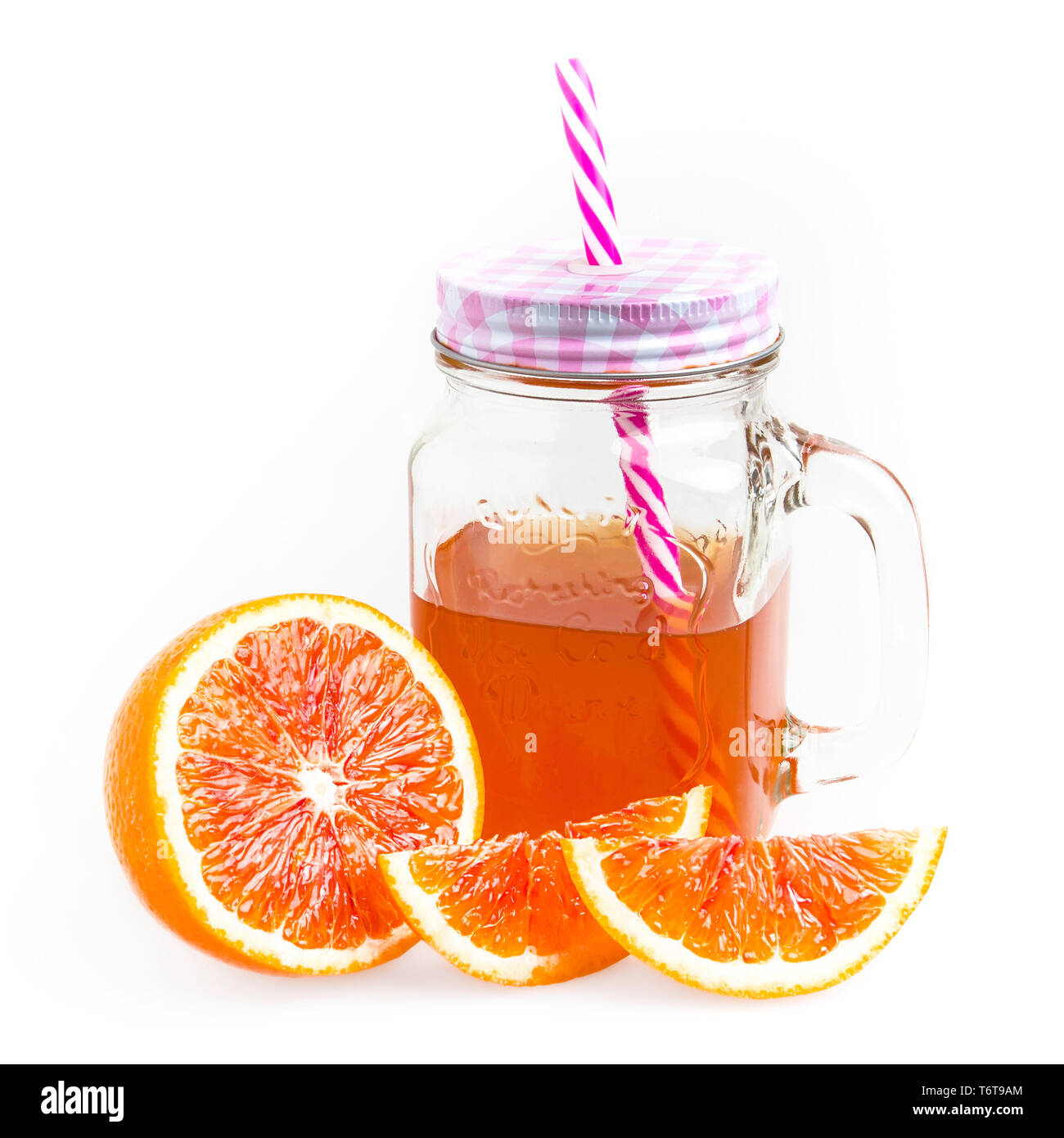Jar of orange tea Stock Photo - Alamy