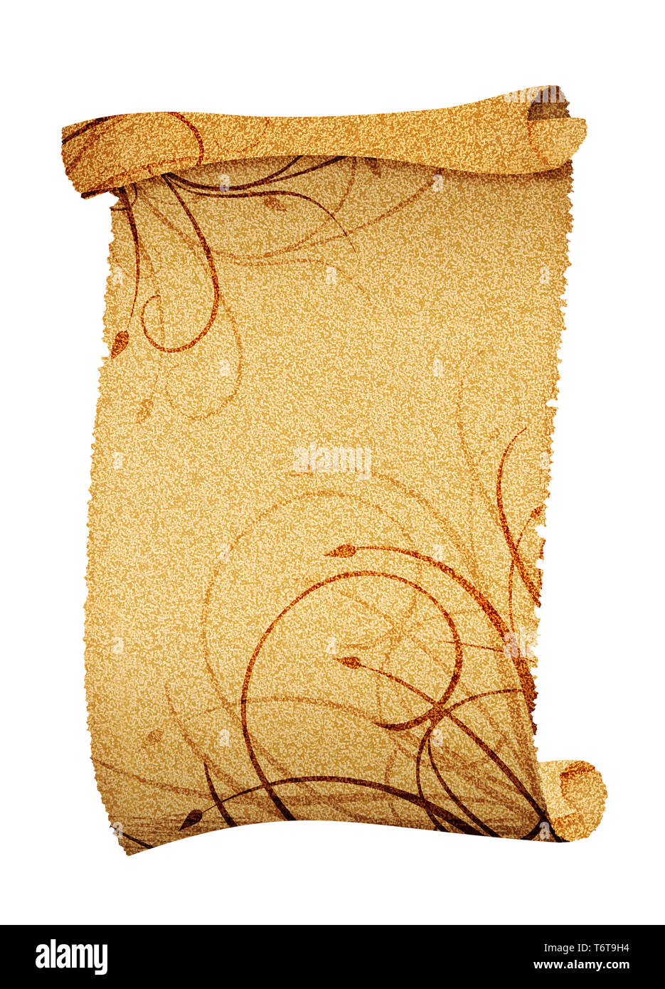 grunge and old scroll paper background with space for messages Stock ...
