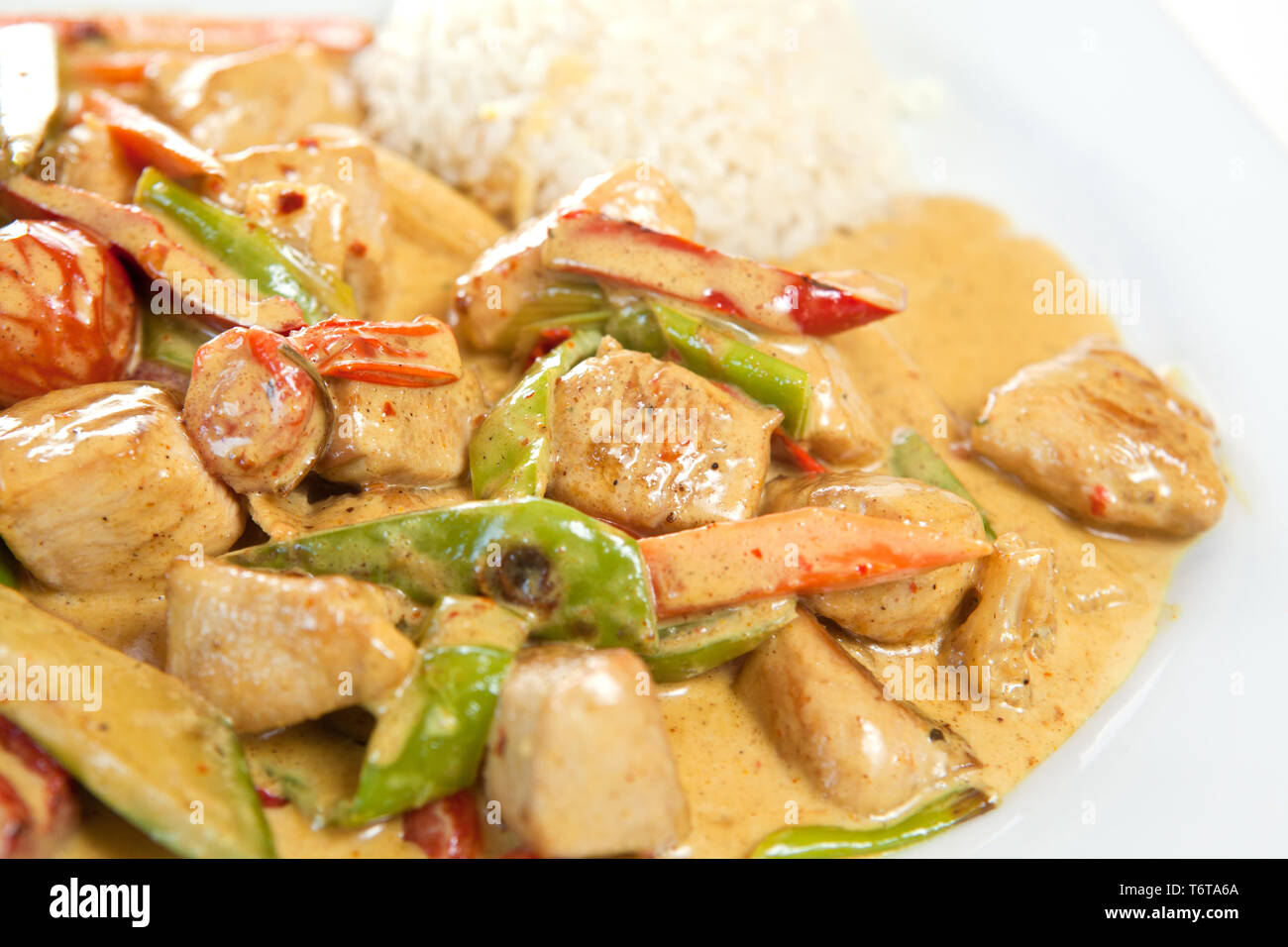Healthy and nutritious rice with chicken curry Stock Photo - Alamy