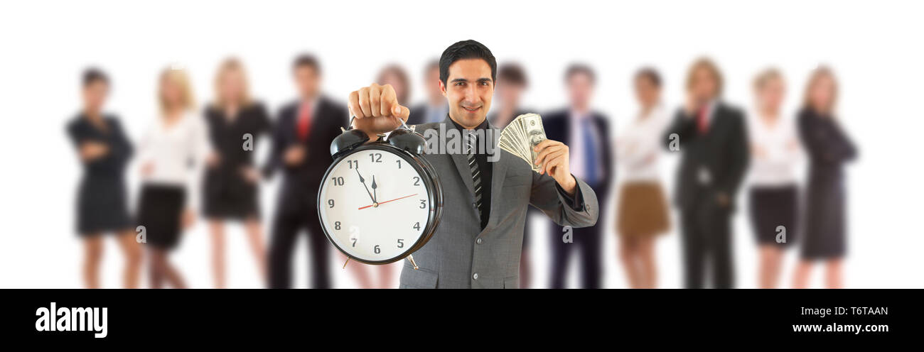 time is money concept with a business supervisor and his team Stock ...