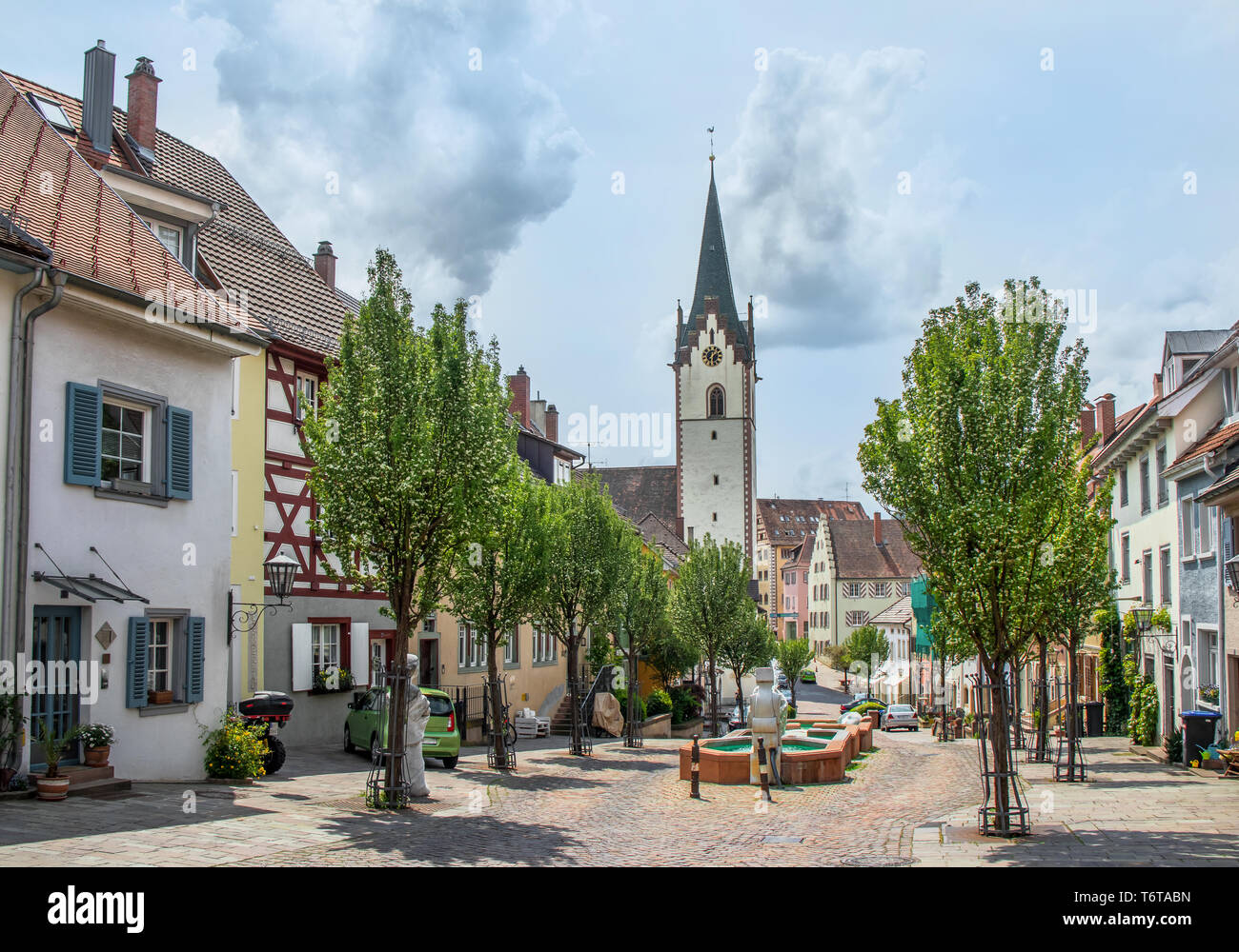 Old town Engen with city church Mariä Himmelfahrt Stock Photo - Alamy