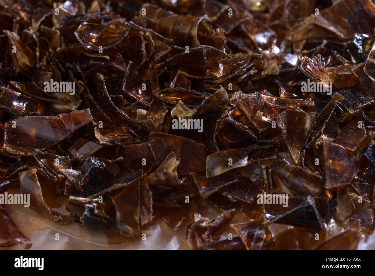 Flakes of crushed plastic bottles as raw material for further ...