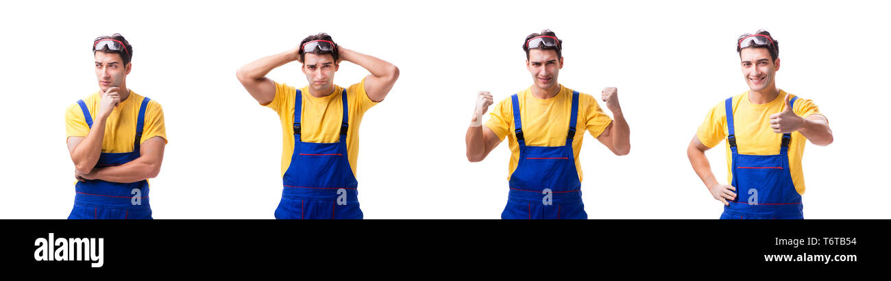 Contractor employee isolated on white background Stock Photo - Alamy