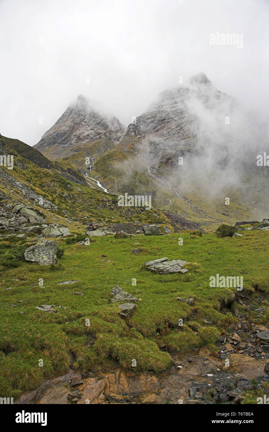 Low cloud below the Cirque de Troumouse Pyrenees National Park France ...