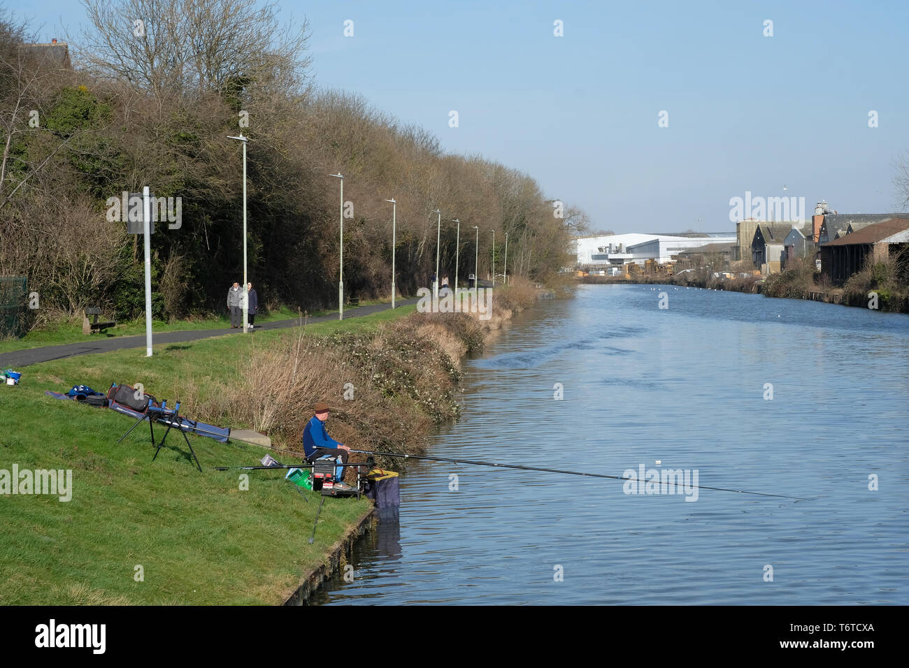 Fishing on the Gloucester and Sharpness Canal Stock Photo - Alamy