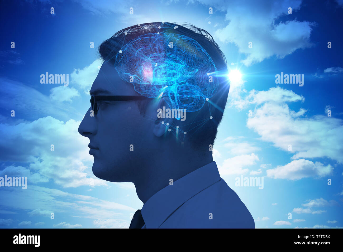 Artificial intelligence concept with man Stock Photo - Alamy