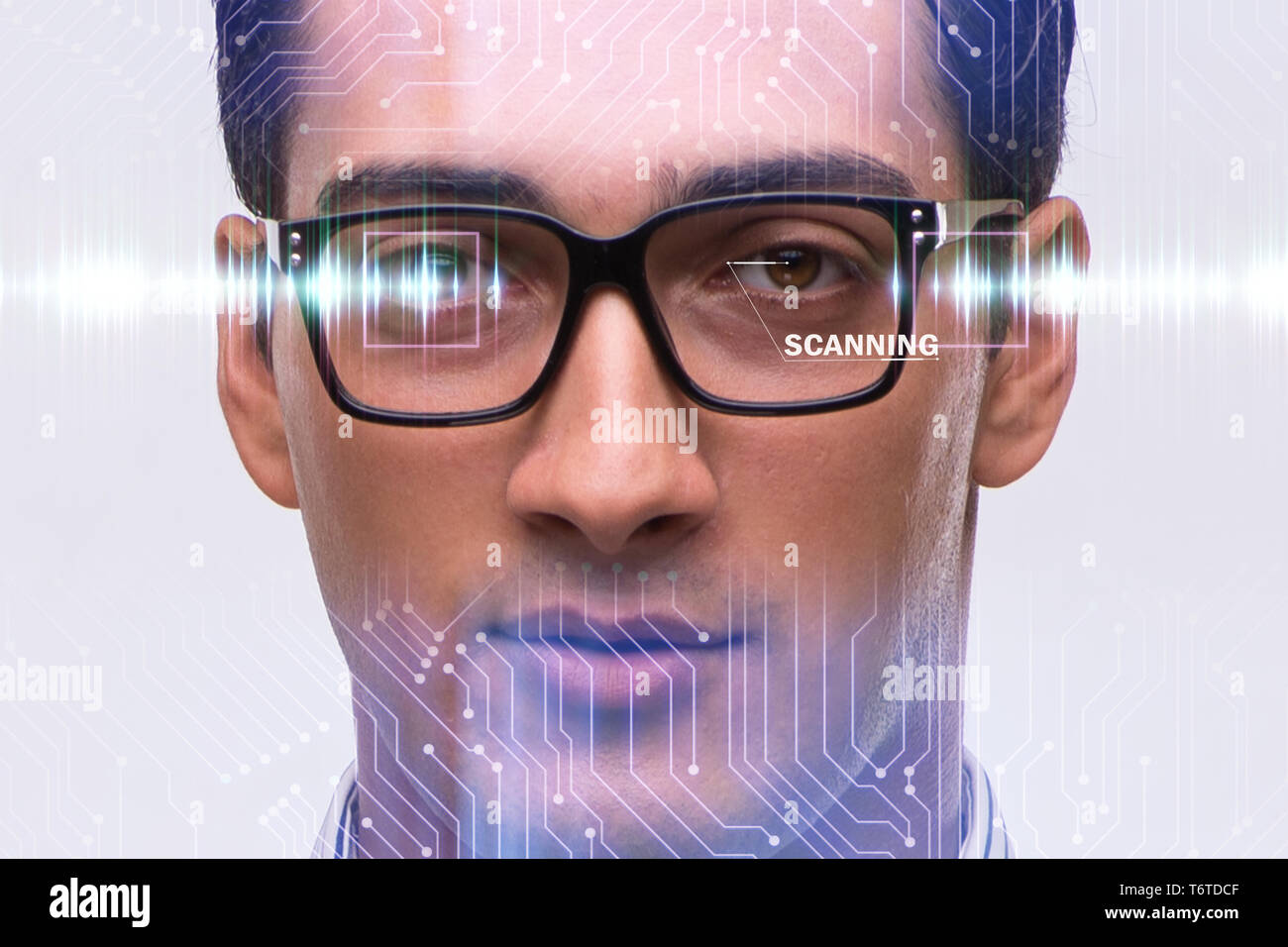Concept of sensor implanted into human eye Stock Photo - Alamy