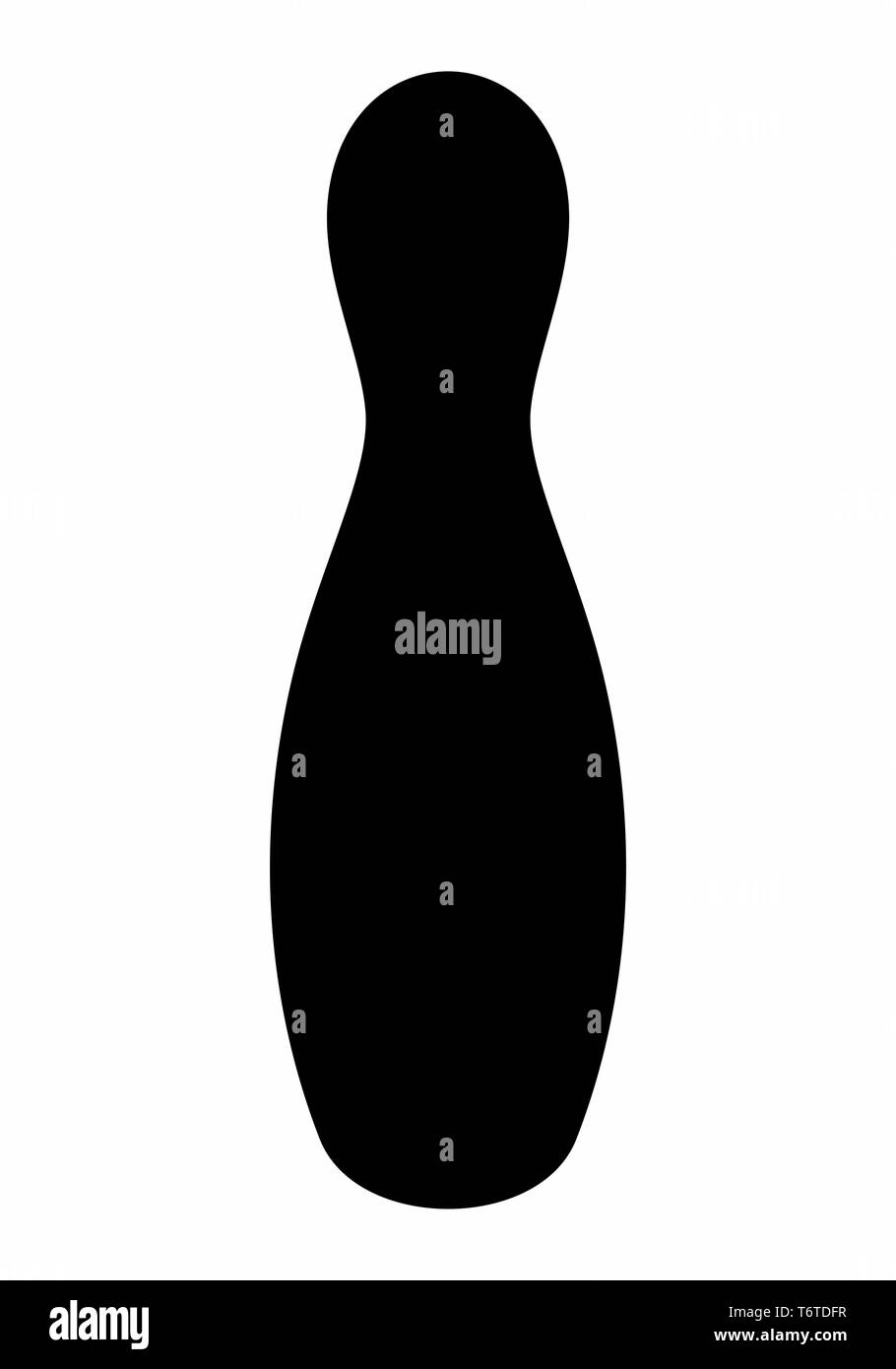 Bowling pin dark silhouette isolated on white background Stock Vector ...