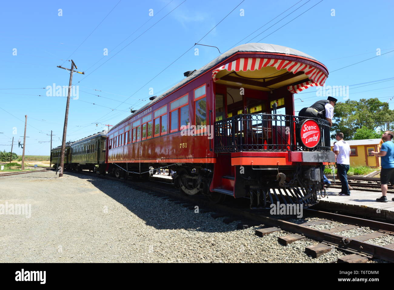A early 1900's American electric train Stock Photo - Alamy