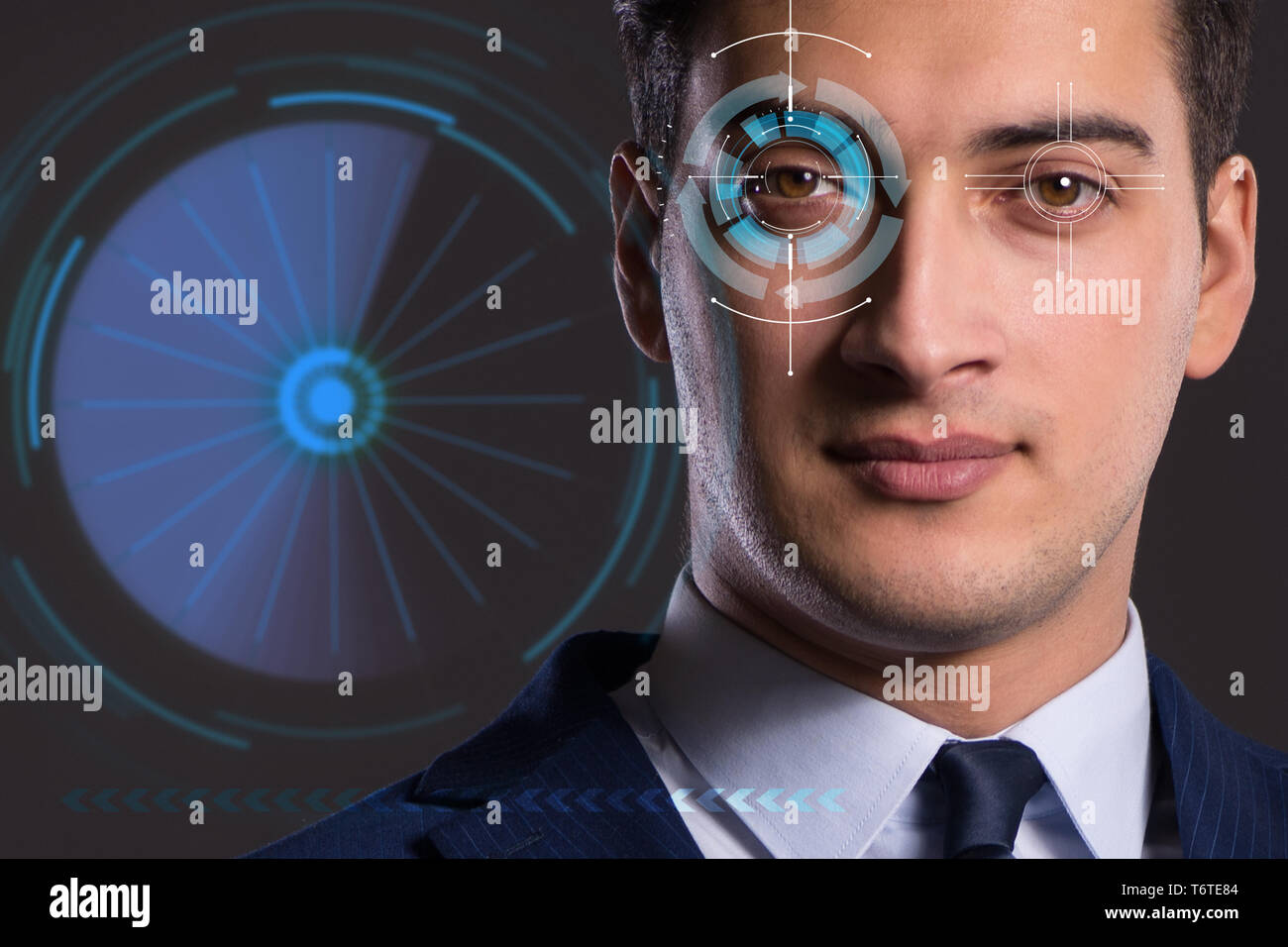 Concept of sensor implanted into human eye Stock Photo - Alamy