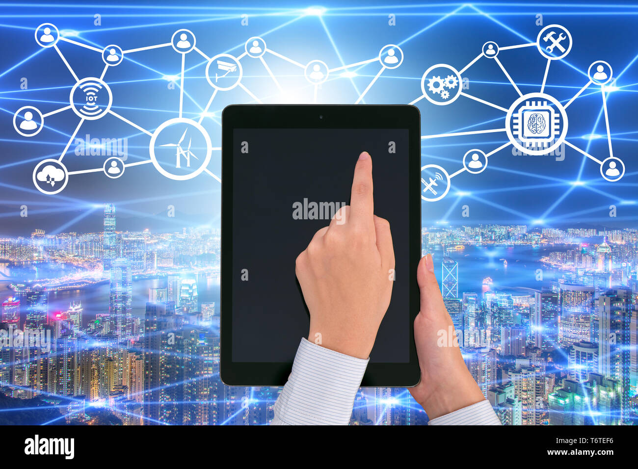 Smart city in innovation concept Stock Photo - Alamy