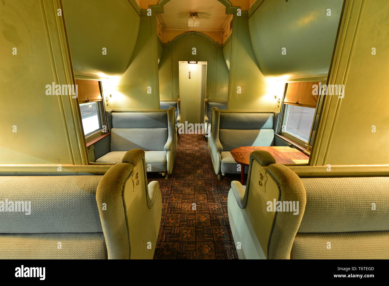 The luxury seating inside an American Pullman car Stock Photo - Alamy