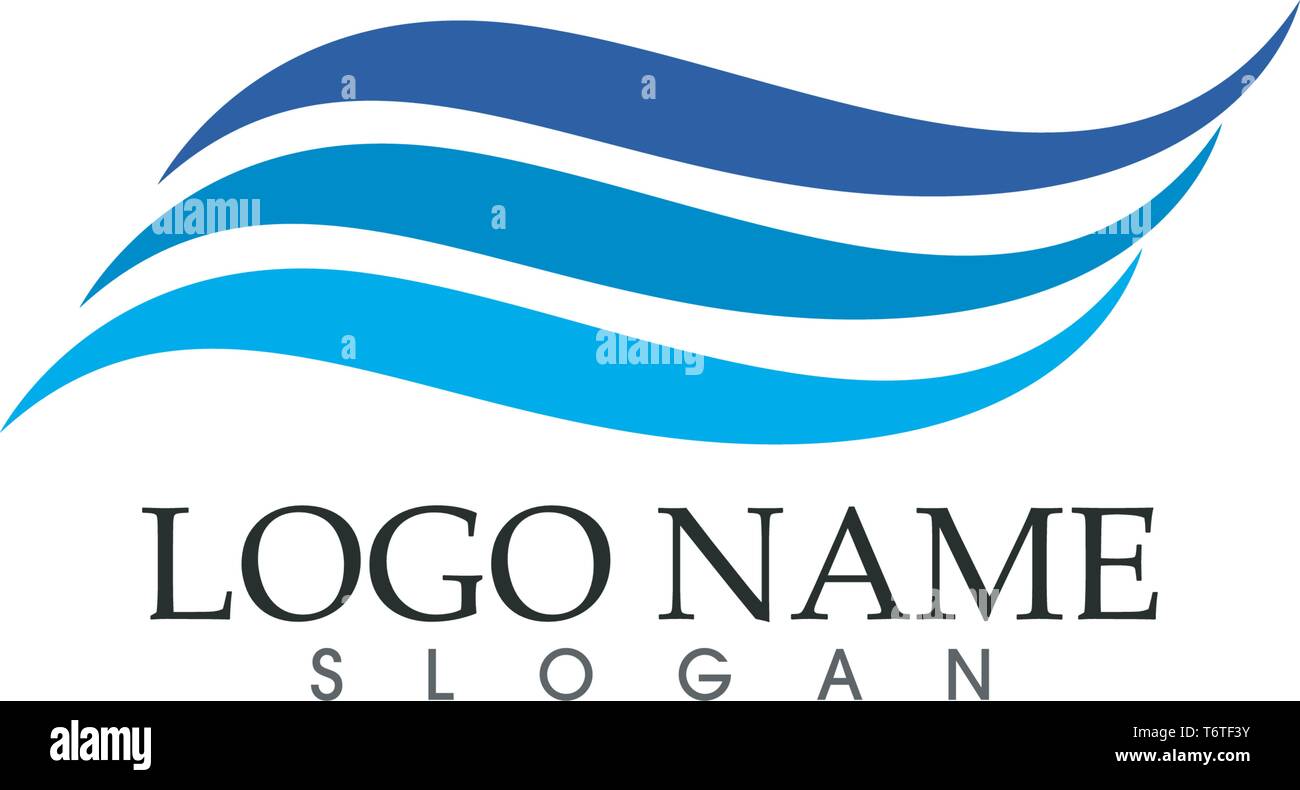 Water Wave symbol and icon Logo Template vector Stock Vector Image ...