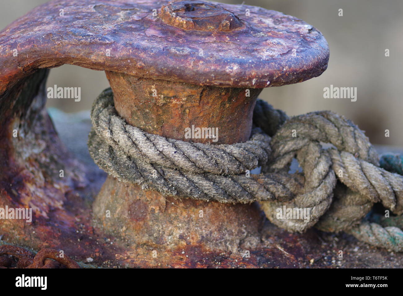Rusty Mooring Bollard at St Monans, Fife, Scotland, UK Stock Photo - Alamy